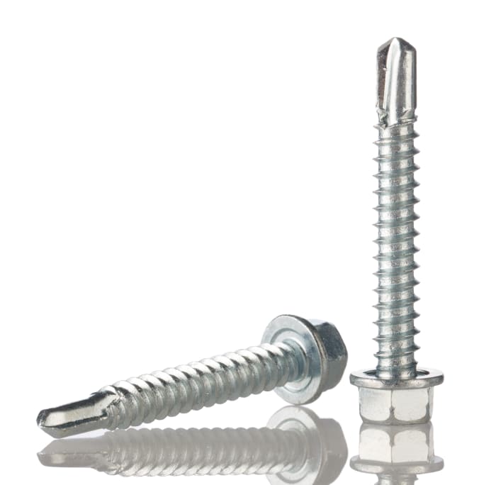 RS PRO | RS PRO Bright Zinc Plated Steel Self Drilling Screw M5.5 x 38mm Long | 546-5913 | RS ...