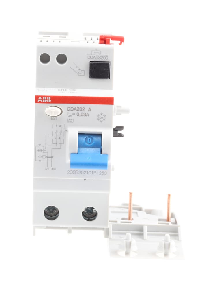 2CSB202101R1250 - DDA202A-25/0.03 ABB | Interruptor diferencial ABB, 25A Tipo A, 1+N Polo Polos ...