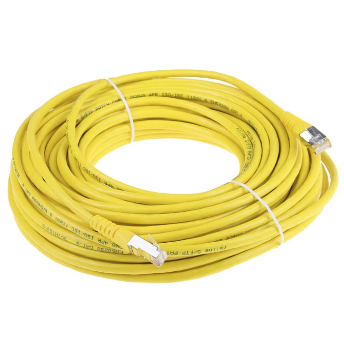 21.15.1402-20 Roline | Roline, 20m Cat6, Yellow RJ45 to Male RJ45 Male ...