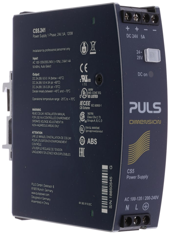 CS5.241 PULS | PULS DIMENSION C-Line Switched Mode DIN Rail Power ...