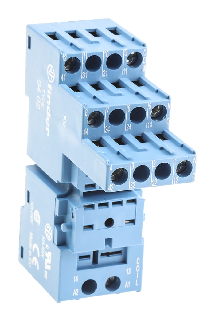 94.02SMA Finder | Finder 94 8 Pin 250V ac DIN Rail Relay Socket, for ...