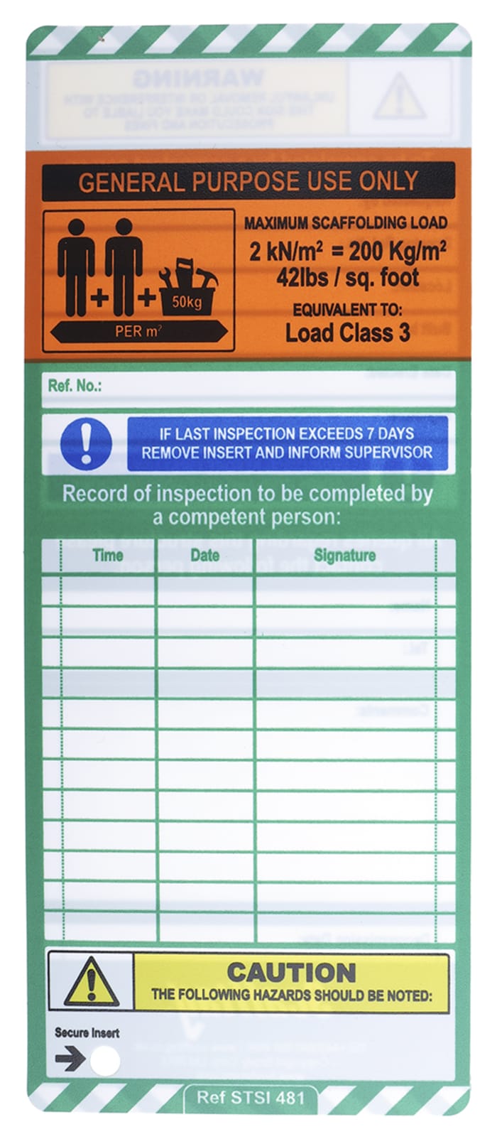 SCF04A/O ScaffTag | ScaffTag Orange Safety Scaffolding Tag, English ...