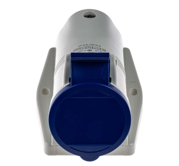 513.1653 Scame | Scame IP44 Blue Wall Mount 2P + E Right Angle ...