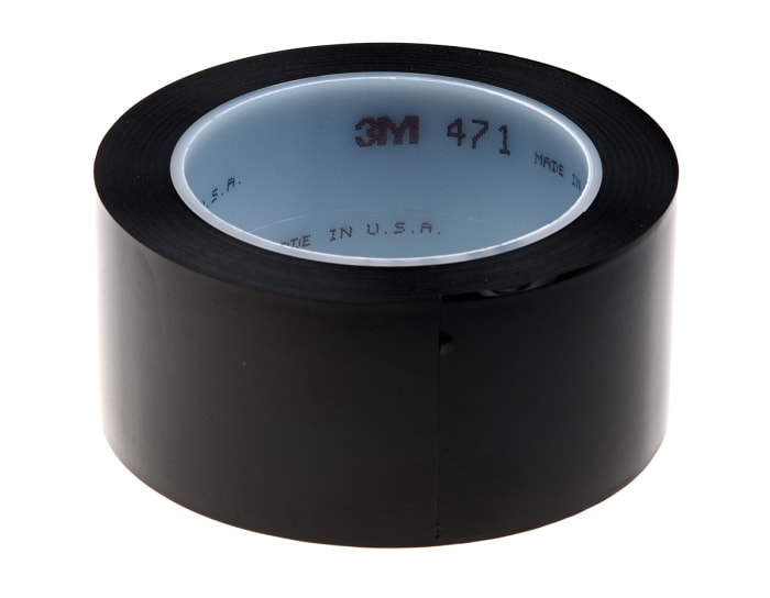 471 3M | Cinta de marcado de suelos adhesiva 3M 471 de color Negro, 50mm x 33m | 669-2882 | RS