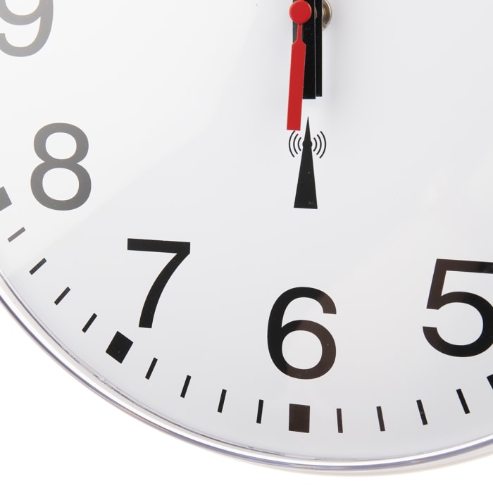 RS PRO | RS PRO White Radio Controlled Analog Wall Clock, 300mm ...