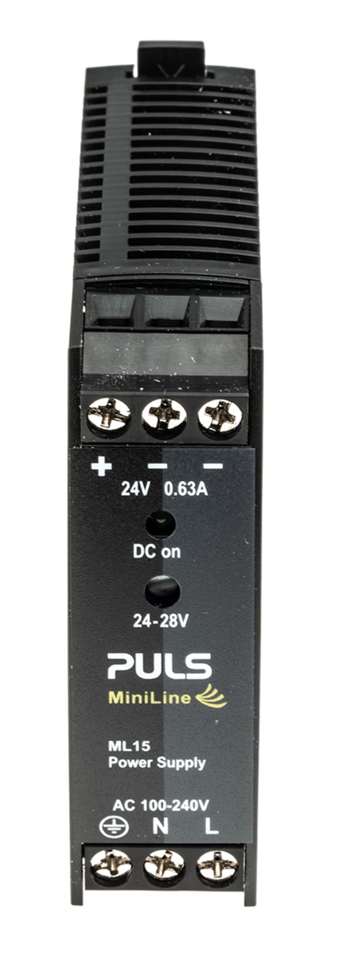 ML15.241 PULS | Fuente de alimentación de carril DIN PULS, MiniLine MLY, 1 salida 24V dc 630mA ...