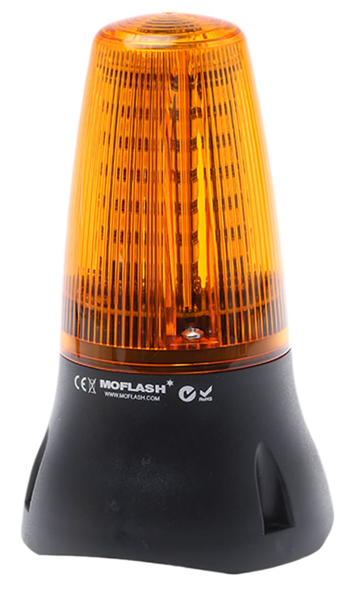 LEDA125-02-01 Moflash | Moflash LEDA125 Series Yellow Buzzer Beacon, 24 V dc, IP65, Wall Mount ...