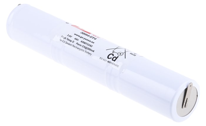3DH4-0T4 Yuasa | Yuasa 3.6V NiCd Rechargeable Battery Pack, 4Ah - Pack ...