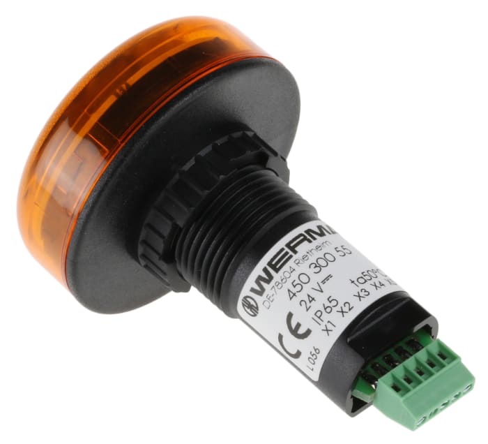 450.300.55 Werma | LED/Buzzer, Continuous, Ylw, 24Vdc | 678-2907 | RS