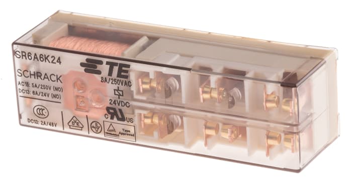 SR6A6K24 TE Connectivity | TE Connectivity PCB Mount Force Guided Relay ...