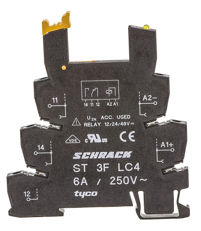 ST3FLC4 TE Connectivity | TE Connectivity 5 Pin 24V dc DIN Rail Relay Socket, for use with SNR ...