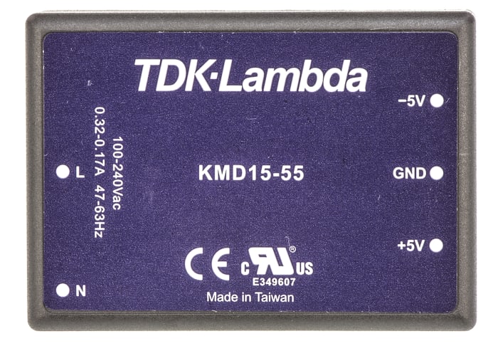 KMD15-55 TDK-Lambda | Fuente de alimentación conmutada TDK-Lambda, ±5V dc, 1.5A, 15W, 2 salidas ...