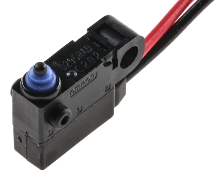 D2HW-C202MR Omron | Omron Pin Plunger Microswitch, Pre-wired Terminal ...