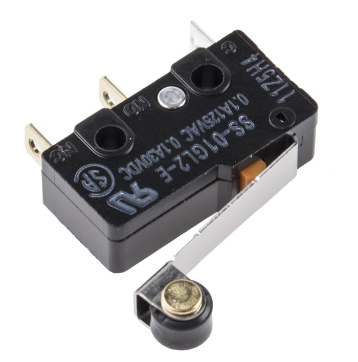SS-01GL2-E Omron | Omron Roller Lever Micro Switch, Solder Terminal, 100 mA @ 30 V dc, SPDT ...