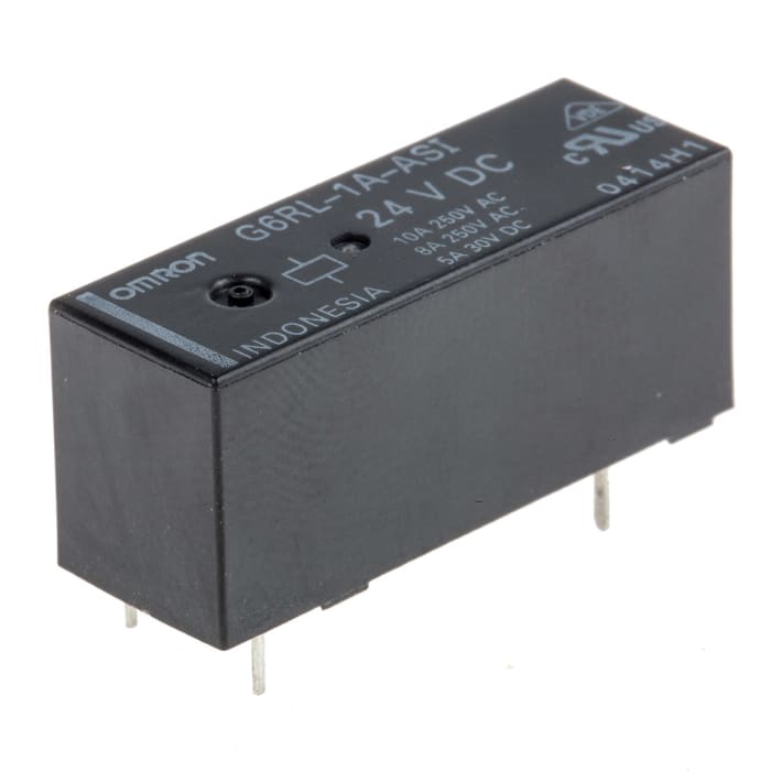 G6RL-1A-ASI DC24 Omron | Omron PCB Mount Power Relay, 24V dc Coil, 10A Switching Current, SPST ...