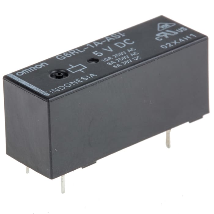 G6RL-1-ASI DC5 Omron | Omron PCB Mount Power Relay, 5V dc Coil, 10A Switching Current, SPST ...