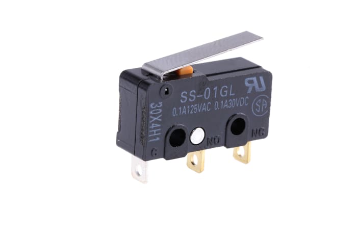 SS-01GL Omron | Omron Hinge Lever Micro Switch, Solder Terminal, 100 mA @ 30 V dc, SPDT, IP40 ...