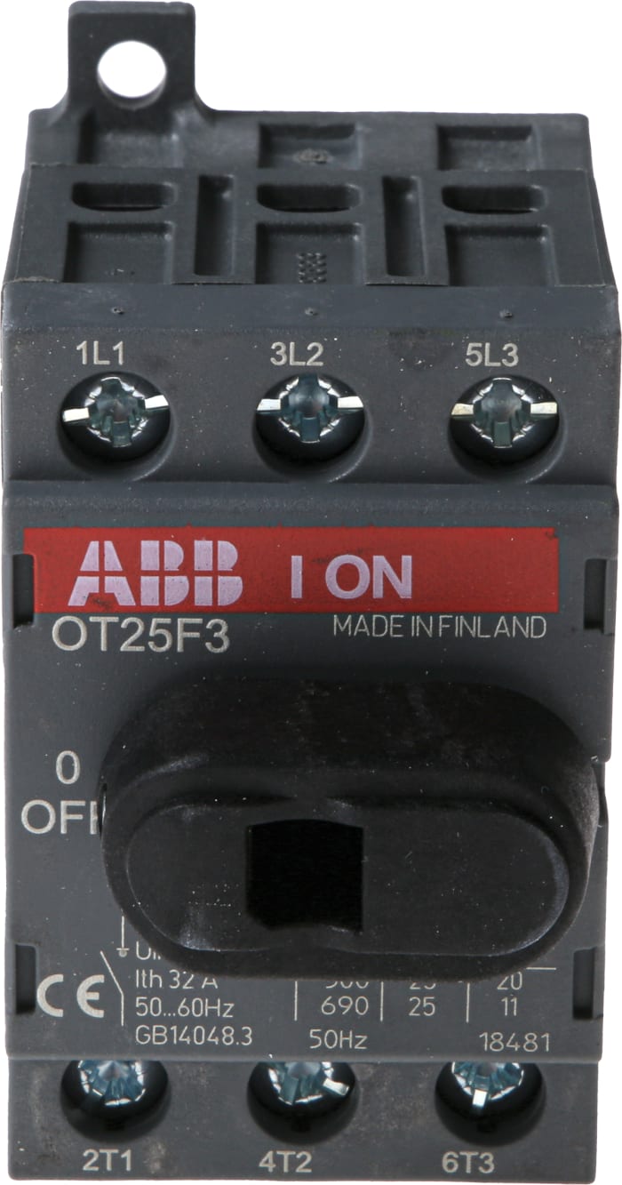 OT25F3 1SCA104857R1001 ABB | ABB 3P Pole DIN Rail Non Fused Isolator Switch - 25A Maximum ...