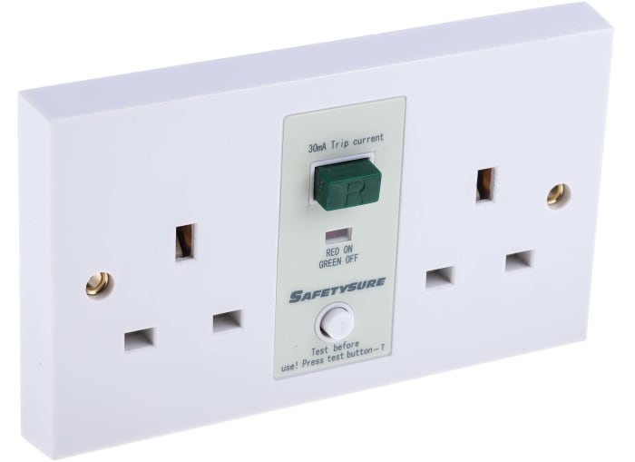 RS PRO | RS PRO 13 A, Passive 2 RCD Socket, Flush Switched, BS7288:1990 ...