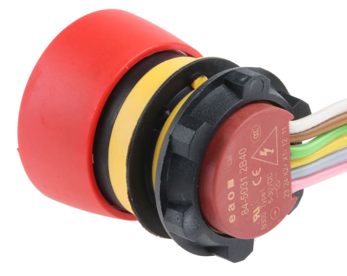 84-5031.2B40 EAO | EAO 84 Series Twist Release Illuminated Emergency Stop Push Button, Panel ...