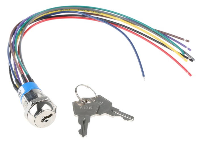 JD10F126W APEM | APEM Key Switch, DPST, 4 A @ 28 V dc 3-Way Flat-Key ...