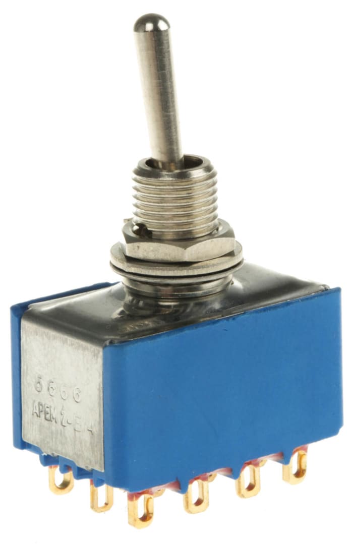 5666CDB APEM | APEM Toggle Switch, Panel Mount, On-On, 4PDT, Solder Lug ...