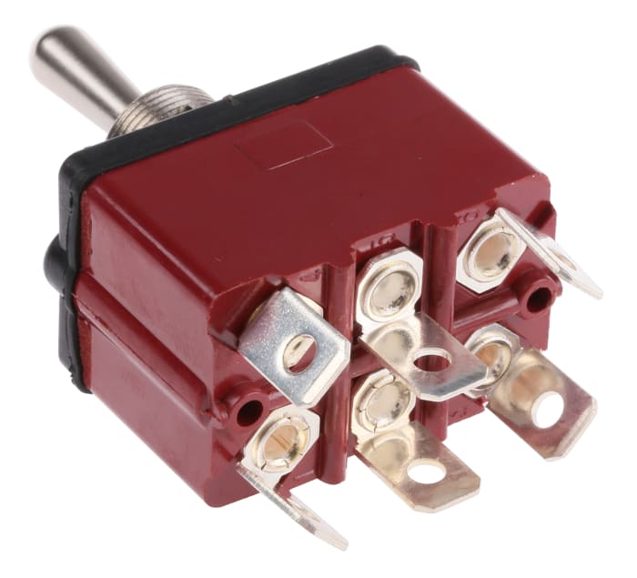 3647NF/2 APEM | APEM Toggle Switch, Panel Mount, (On)-Off-(On), DPST ...