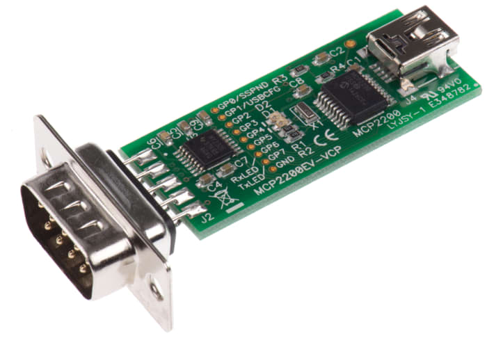 MCP2200EV-VCP Microchip | Microchip USB TO RS232 MCP2200 Development ...