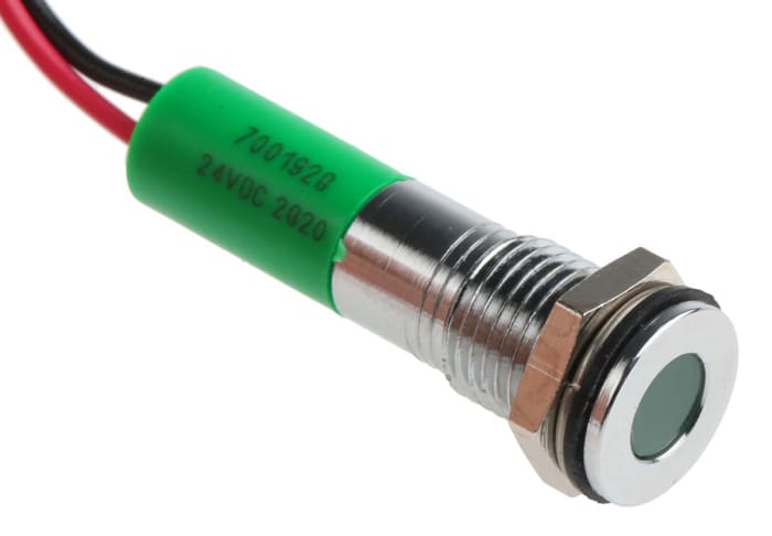 RS PRO | RS PRO Green Panel Mount Indicator, 24V dc, 8mm Mounting Hole ...