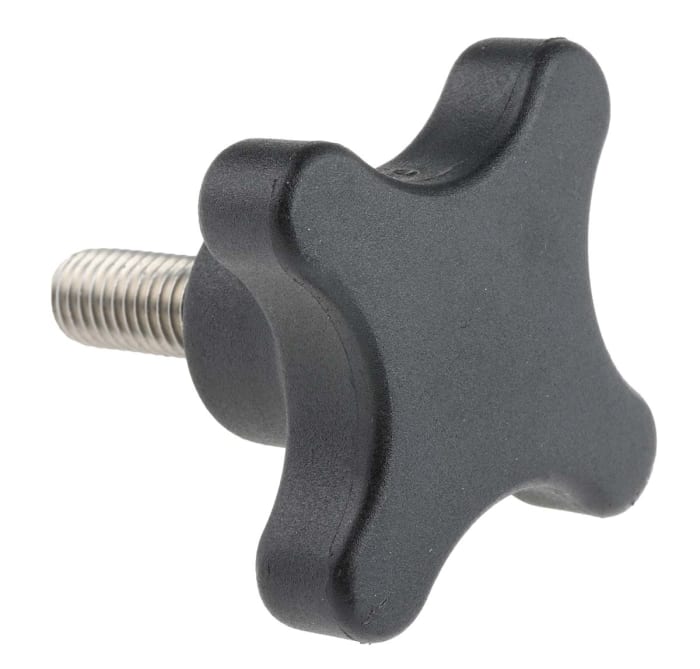 RS PRO | RS PRO Black 4-Arm Clamping Knob, M10, Threaded Stud | 702 ...