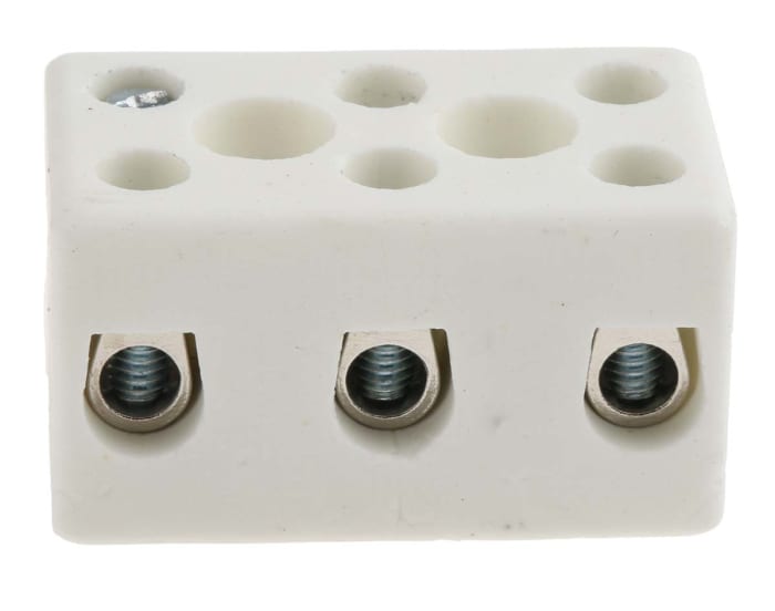 RS PRO | RS PRO Non-Fused Terminal Block, 3-Way, 57A, 8 AWG Wire, Screw ...