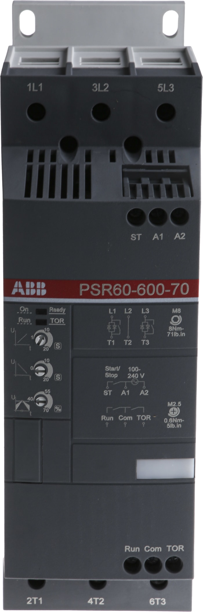 1SFA896112R7000 ABB | Arrancador suave ABB PSR, 60 A, 600 V ac, 30 kW, trifásico, IP10, IP20 ...