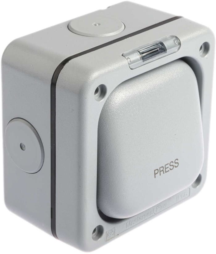 K56408GRY MK Electric | MK Electric Grey Outdoor Light Switch, 2 Way, 1 ...