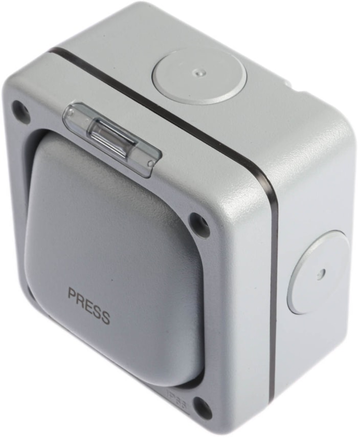 K56408GRY MK Electric | MK Electric Grey Outdoor Light Switch, 2 Way, 1 ...