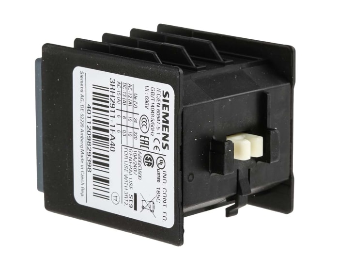 3RH2911-1FA40 Siemens | Siemens Auxiliary Contact, 4 Contact, 4NO, Snap-On, Sirius Innovation ...