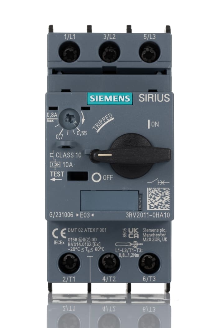 3RV2011-0HA10 Siemens | Siemens 0.55 → 0.8 A SIRIUS 3RV Motor ...