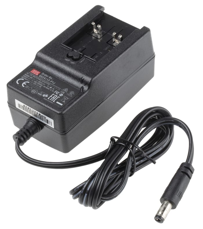GE24I12-P1J Mean Well | Mean Well, 24W Plug In Power Supply 12V dc, 2A ... GE24I12-P1J Mean Well | Mean Well, 24W Plug In Power Supply 12V dc, 2A ...