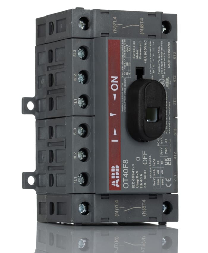 OT40F8 1SCA104938R1001 ABB | ABB 8P Pole Base Mounting Isolator Switch ...