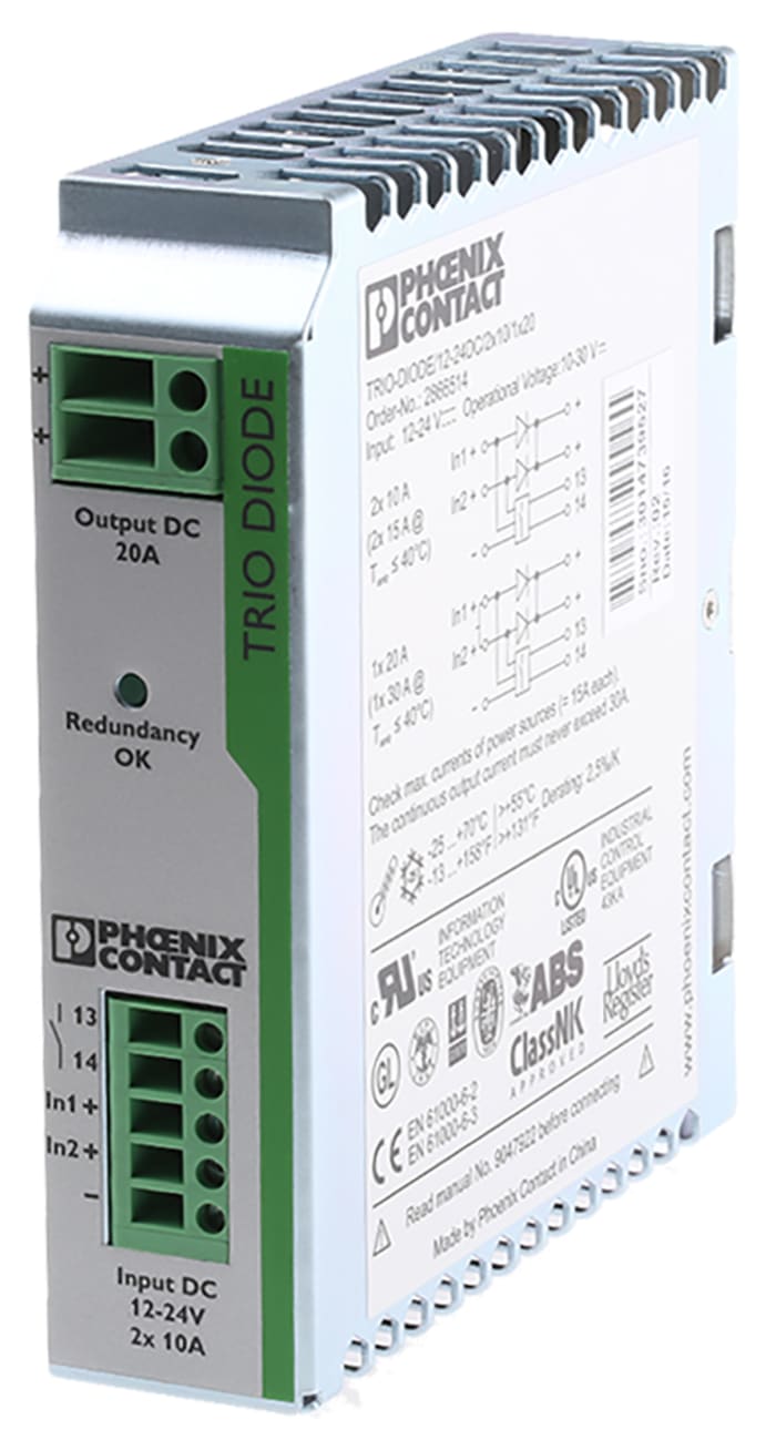 2866514 Phoenix Contact | TRIO Çift Redundancy Modülü, Anahtarlama Modu ...
