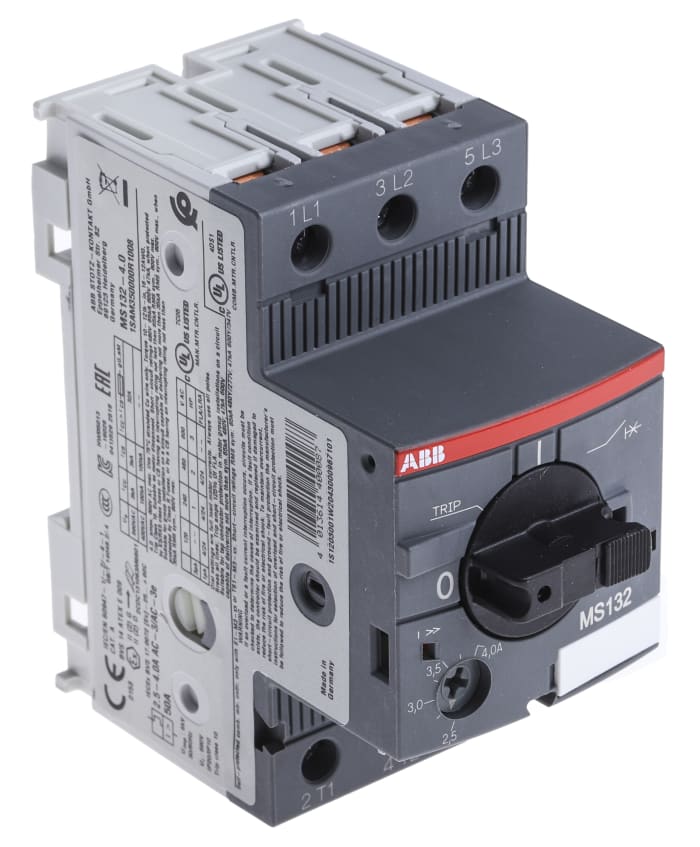 1SAM350000R1008 MS132-4.0 ABB | ABB 2.5 → 4.0 A Motor Protection Circuit Breaker | 711-6468 | RS