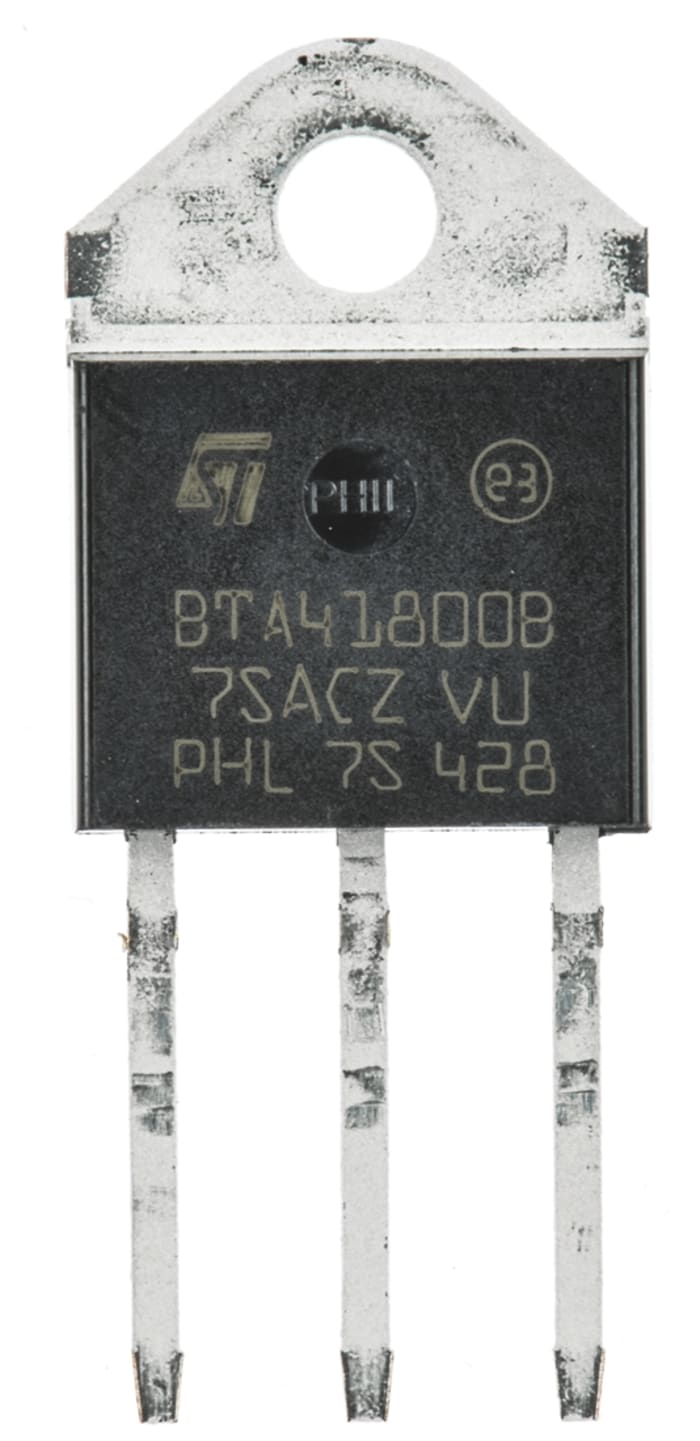 BTA41-800BRG STMicroelectronics | STMicroelectronics Through Hole, 3-pin, TRIAC, 800V, Gate ...