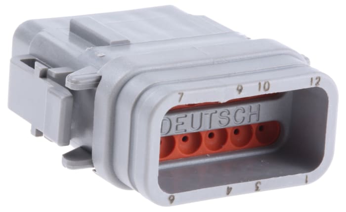 DTM06-12SA-E007 Deutsch | Conector de automoción Deutsch DTM Macho de 12 vías en 2 filas, 7.5A ...