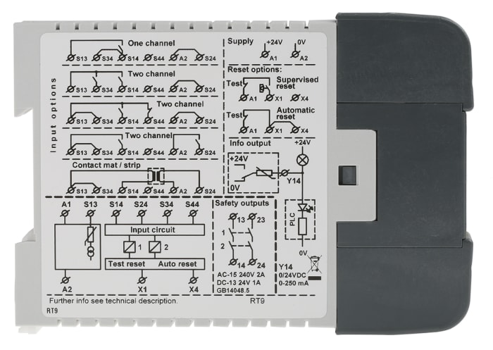 2TLA010029R0000 RT9 24DC ABB | ABB 24 V dc Safety Relay - Single or ...