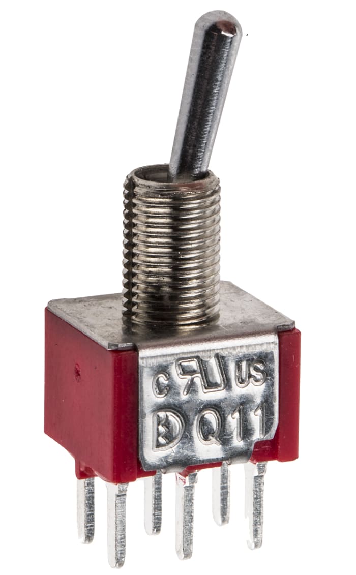 RS PRO | RS PRO Toggle Switch, PCB Mount, On-None-On, DPDT, Through ...