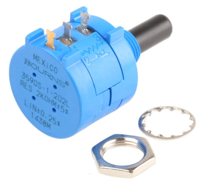 3590S-1-202L Bourns | Potenciómetro de 2kΩ, ±5%, 2W, serie 3590, 1 ...