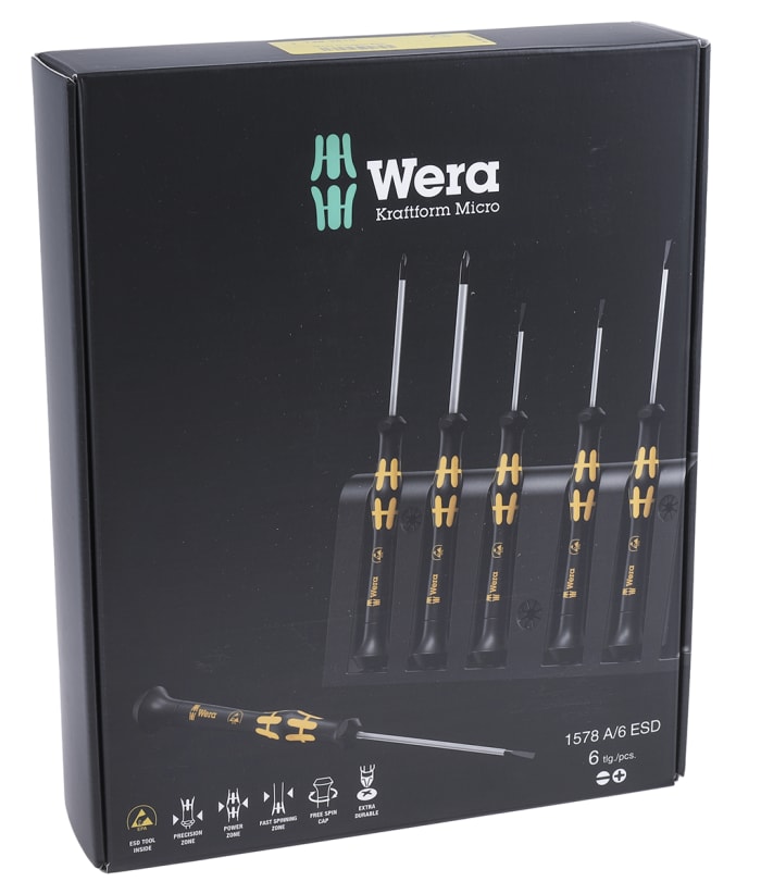 05030170001 Wera | Wera Phillips; Slotted Precision Screwdriver Set, 6 ...