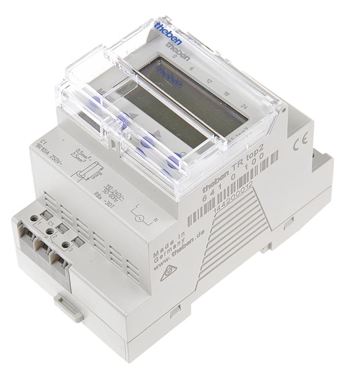 TR 641 top2 Theben | Theben Digital DIN Rail Time Switch 110 → 240 V ac ...