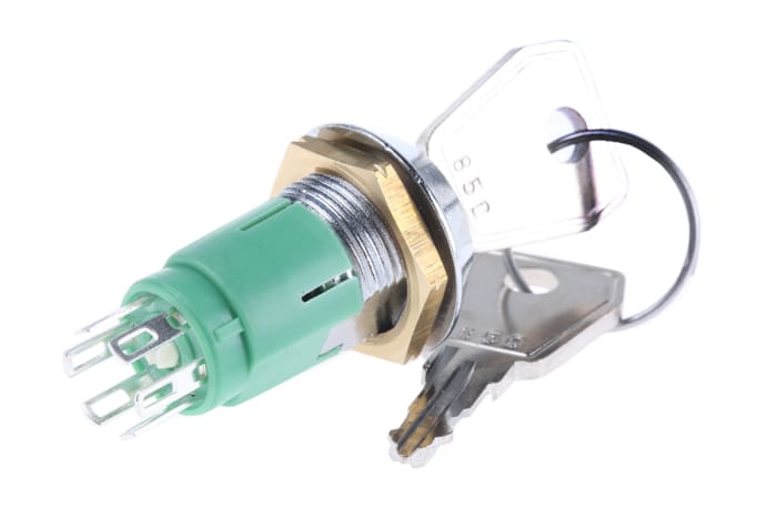 HRL-5-M-S-2-RS Lorlin | Lorlin Key Switch, DPDT, 1 A @ 24 V dc 2-Way ...