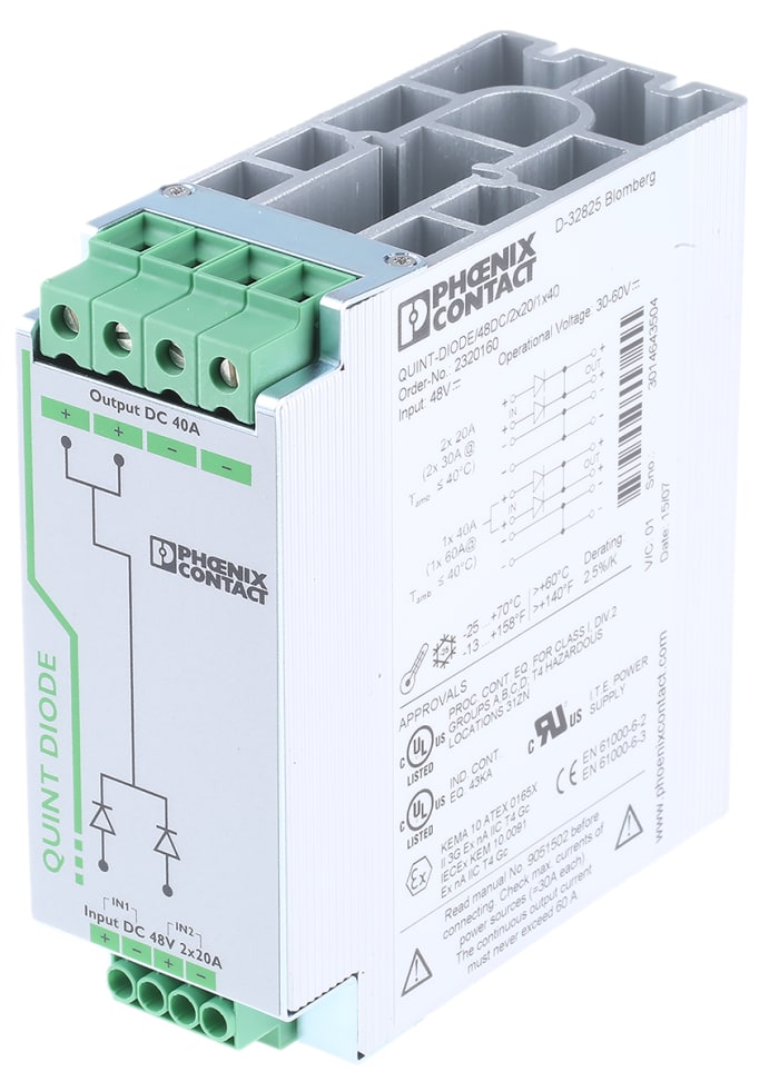 2320160 Phoenix Contact | Phoenix Contact DIN Rail Diode Module, for ...
