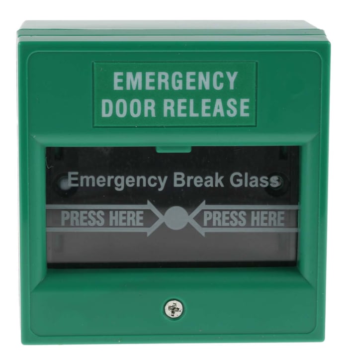 RS PRO | RS PRO Green Emergency exit unlocking box, Break Glass ...